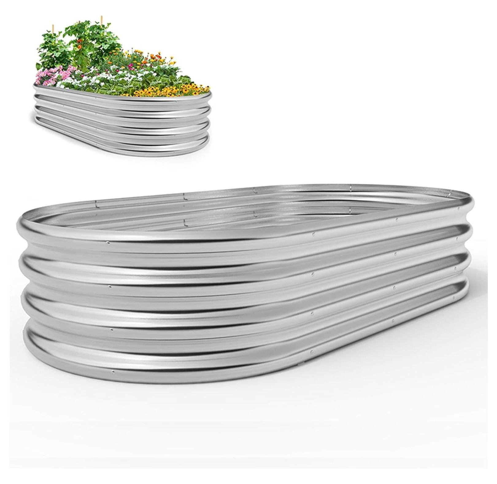 Galvanized Raised Garden Bed Outdoor Raised Beds Planter for Outdoor ...