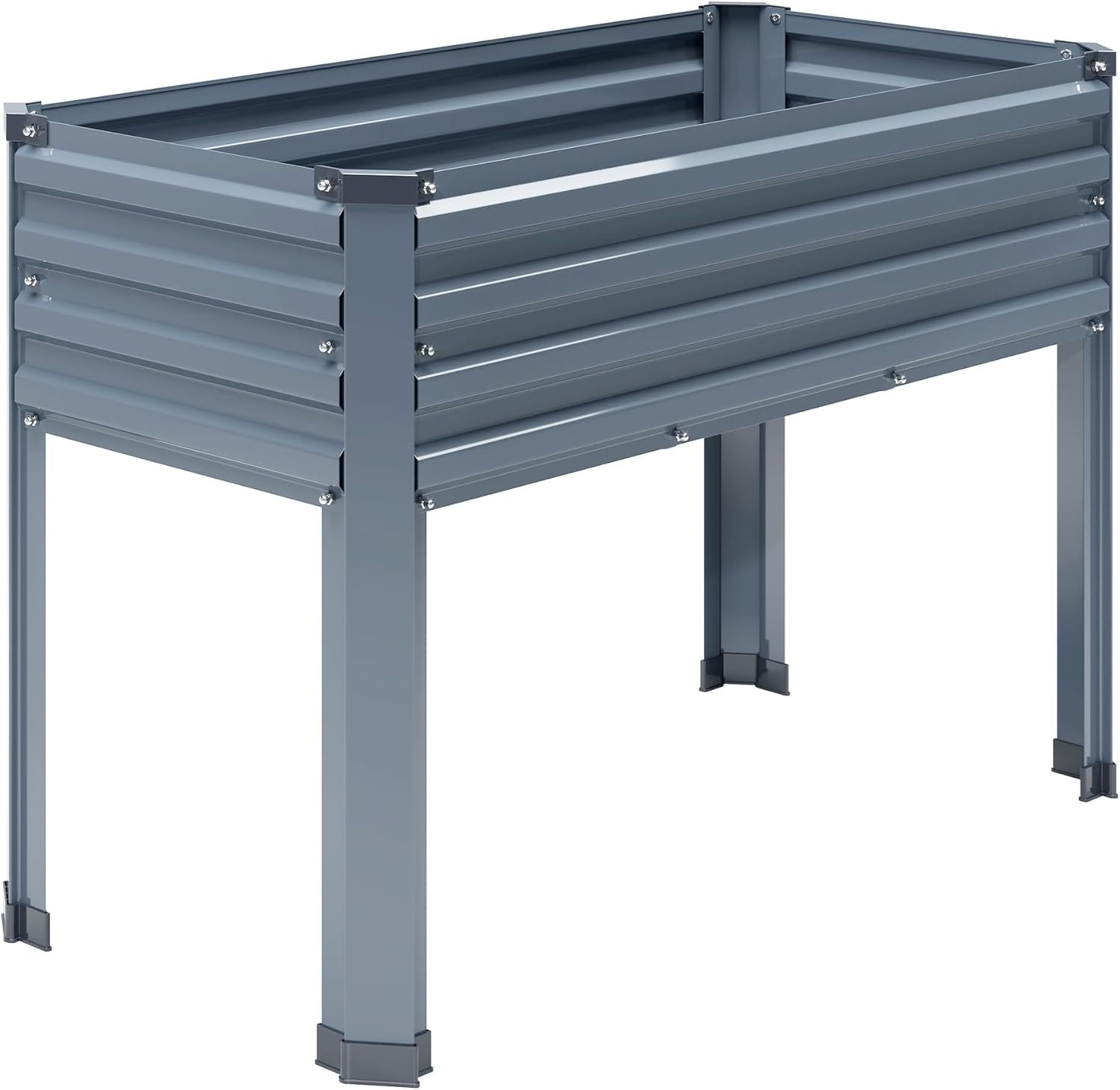 Galvanized Raised Garden Bed Outdoor with Legs,48×18×30in Metal Elevated Raised Planter Box for ...