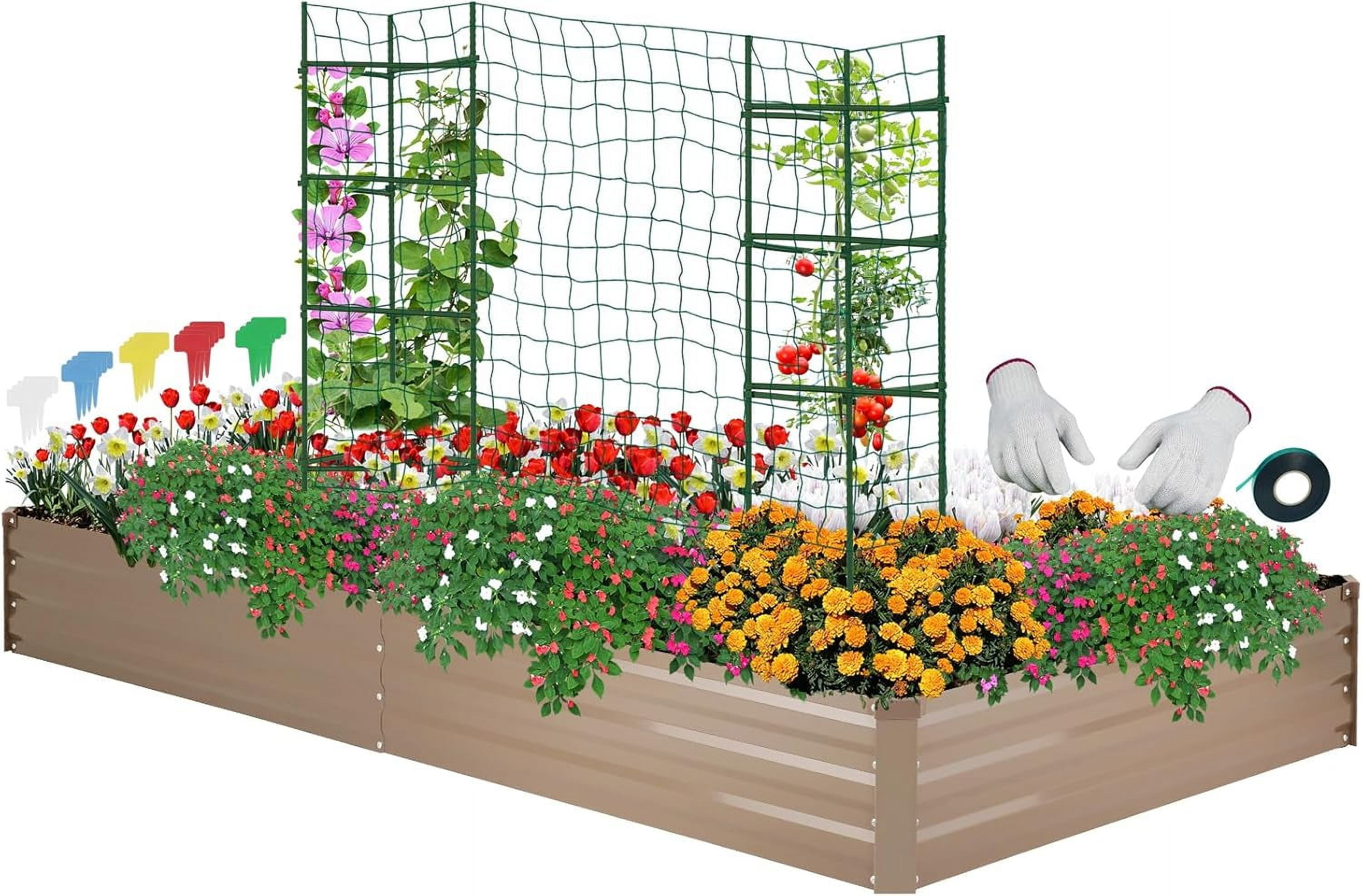 Galvanized Raised Garden Bed for Vegetables Flowers Herbs, Metal Raised ...