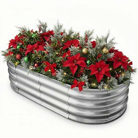 Galvanized Raised Garden Bed for Outdoor: 4X2X1ft Durable Metal ...