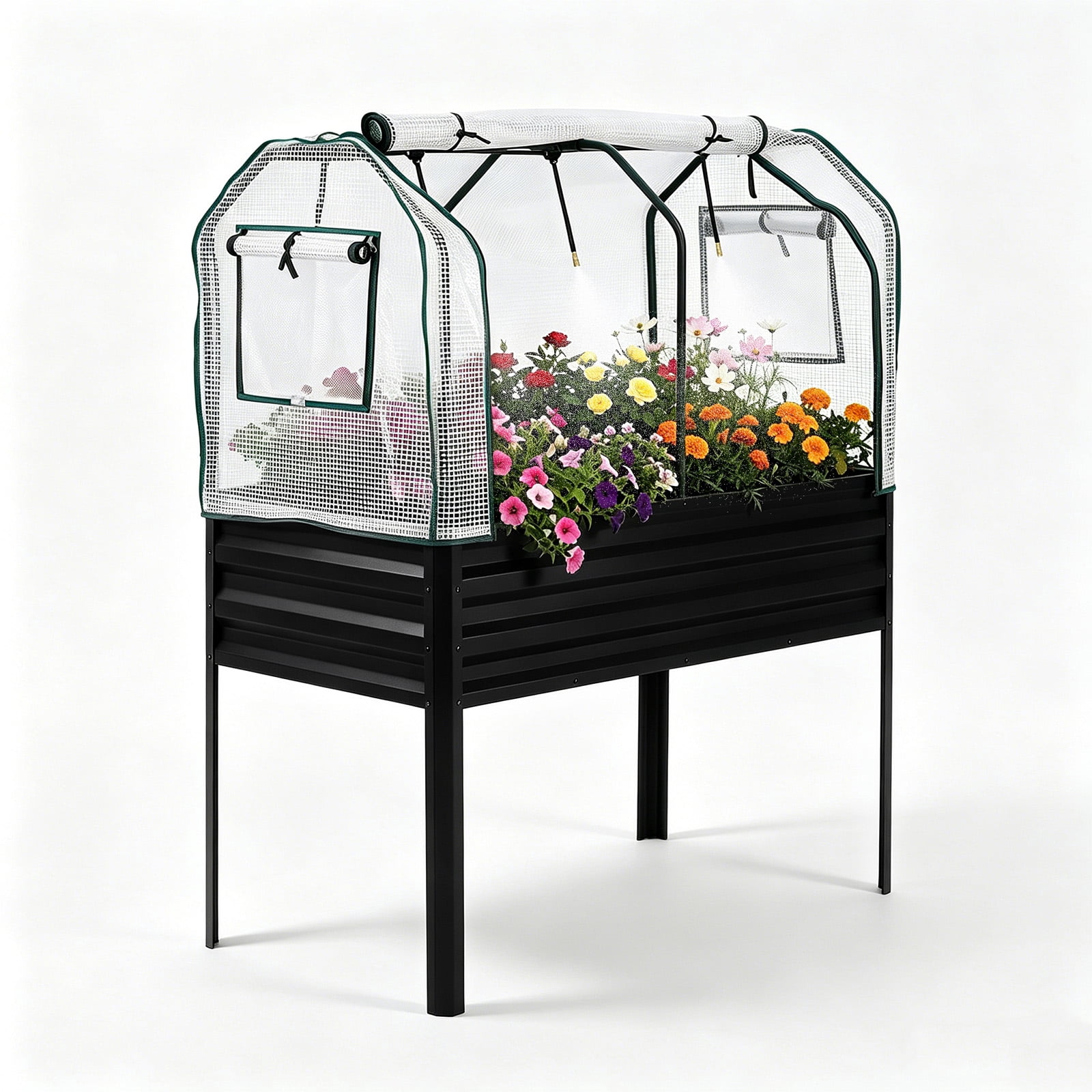Galvanized Raised Garden Bed with Legs Metal Planter Box with ...