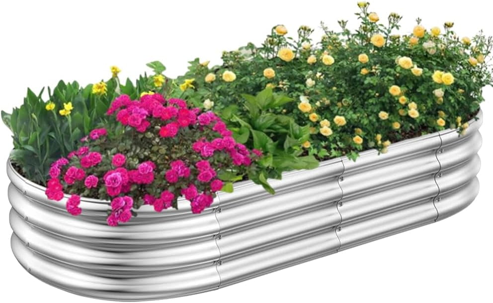 Galvanized Raised Garden Beds, 4x2x1ft Outdoor Raised Garden Boxes ...