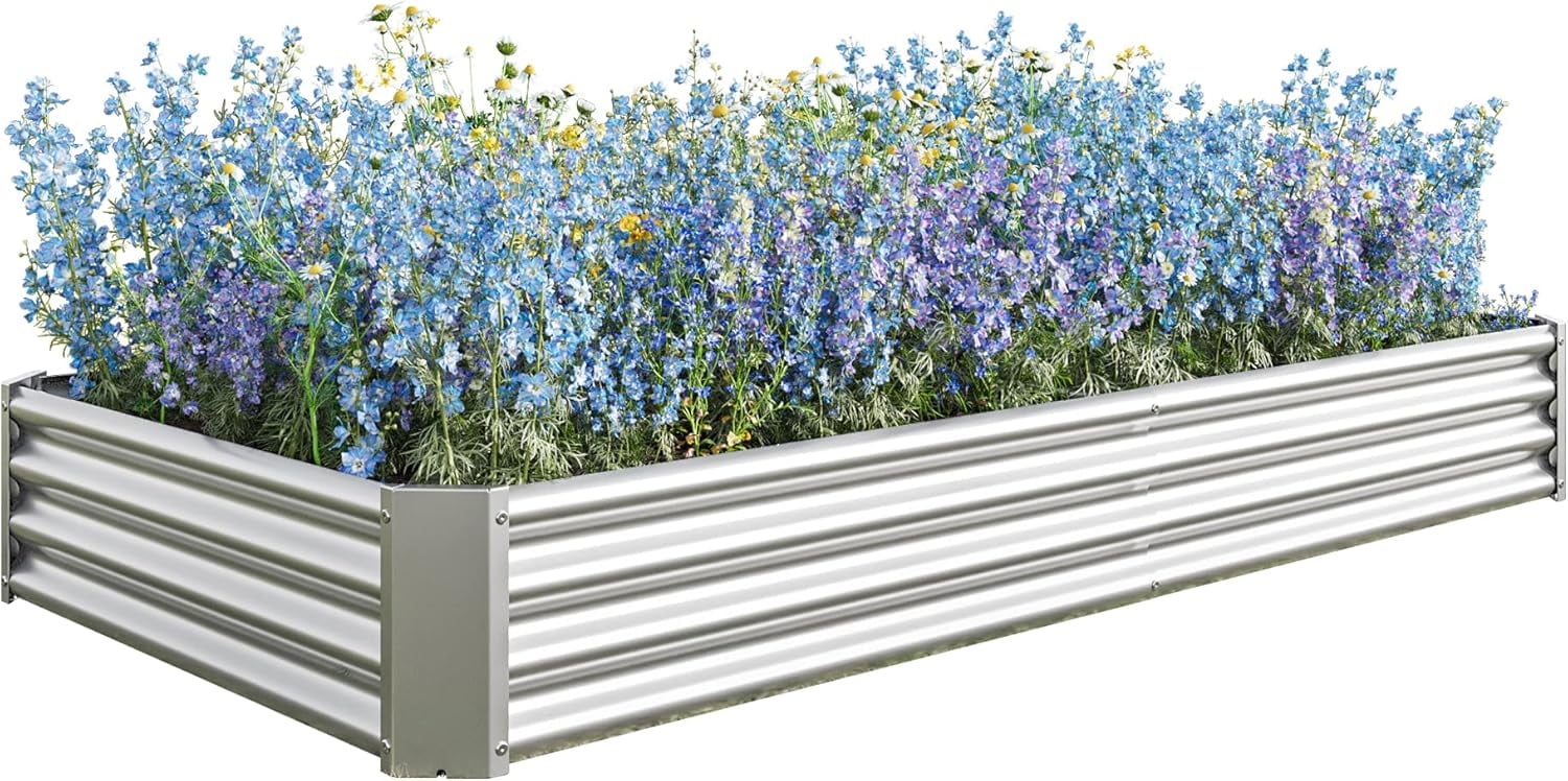 Galvanized Raised Garden Beds - Outdoor Gardening Kit, Rectangular ...