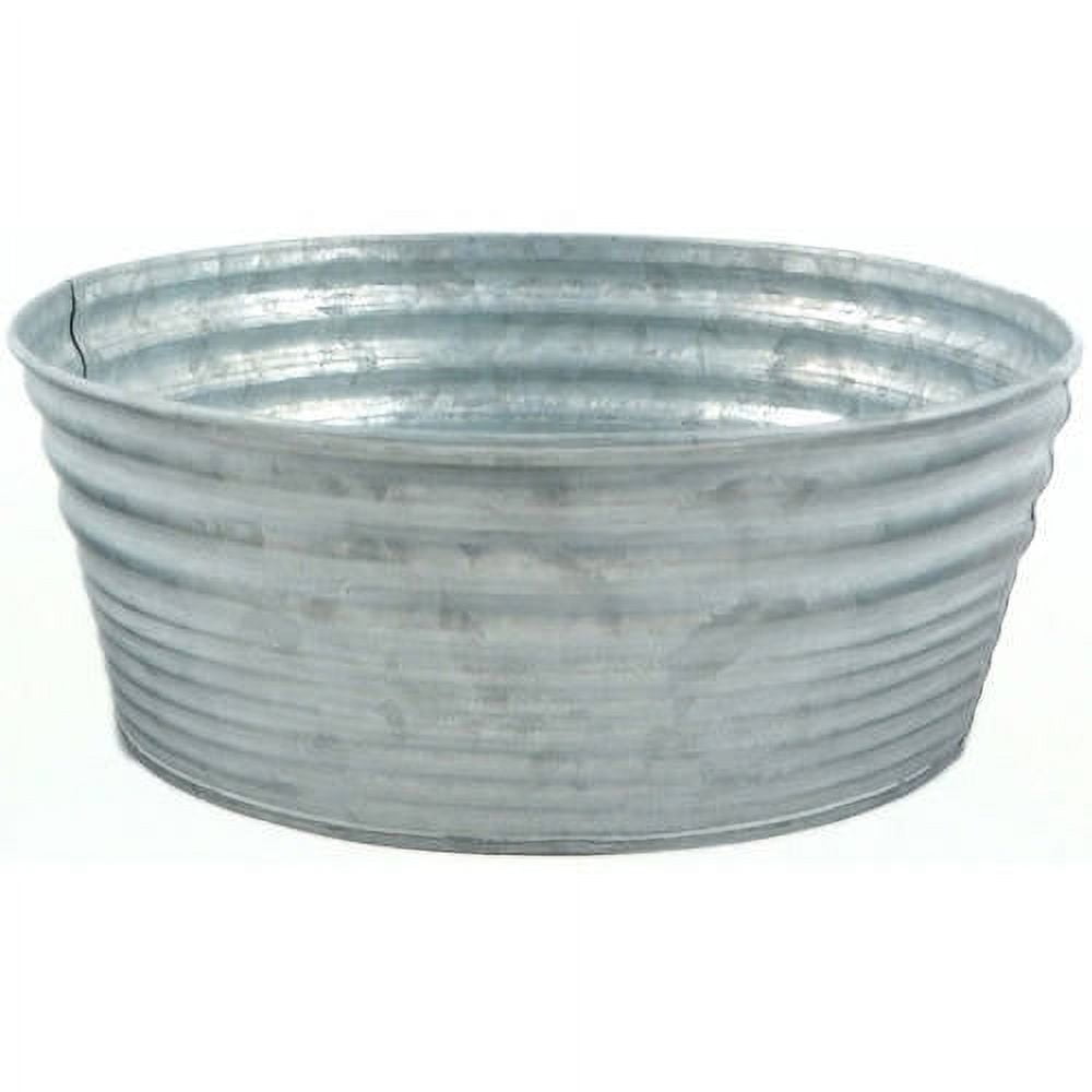 Galvanized Round Tin Container 1/Pkg-9.5 Inch X 3.5 Inch - Walmart.com
