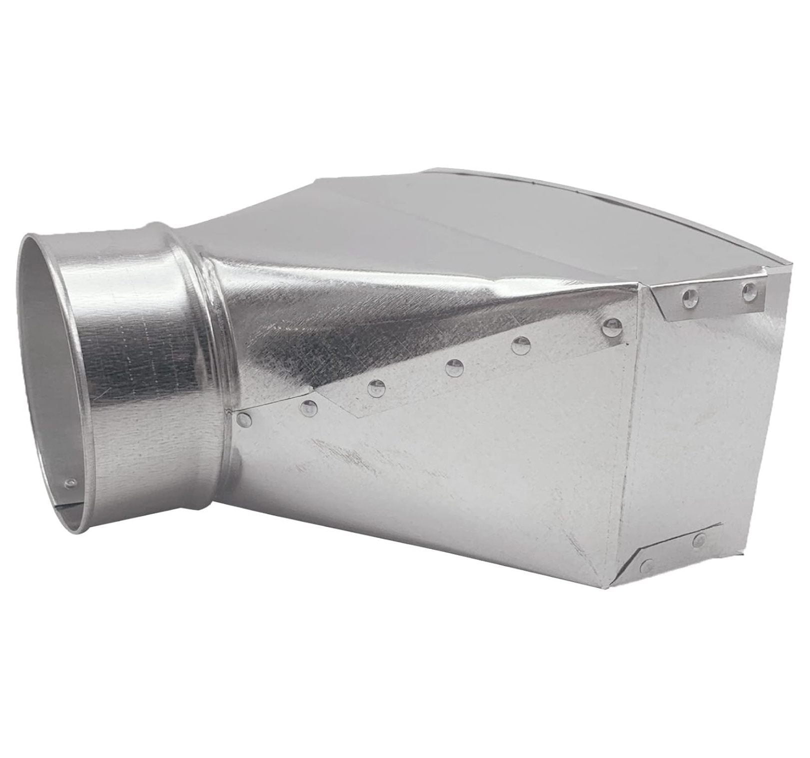 Galvanized Round Transition | Straight Register Boot | 10" X 6" X 7 ...