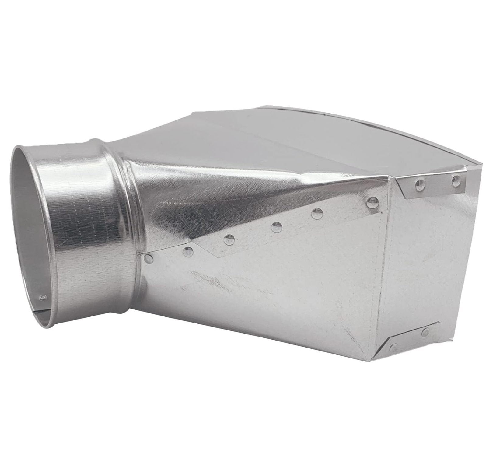 Galvanized Round Transition | Straight Register Boot | 6" X 6" X 6 ...