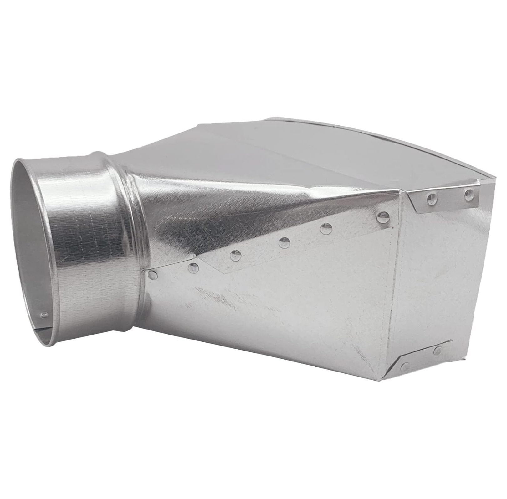 Galvanized Round Transition | Straight Register Boot | 8" X 6" X 6 ...