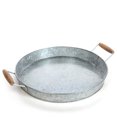Walmart Galvanized Round Tray with Wooden Handles for Home, Office ...