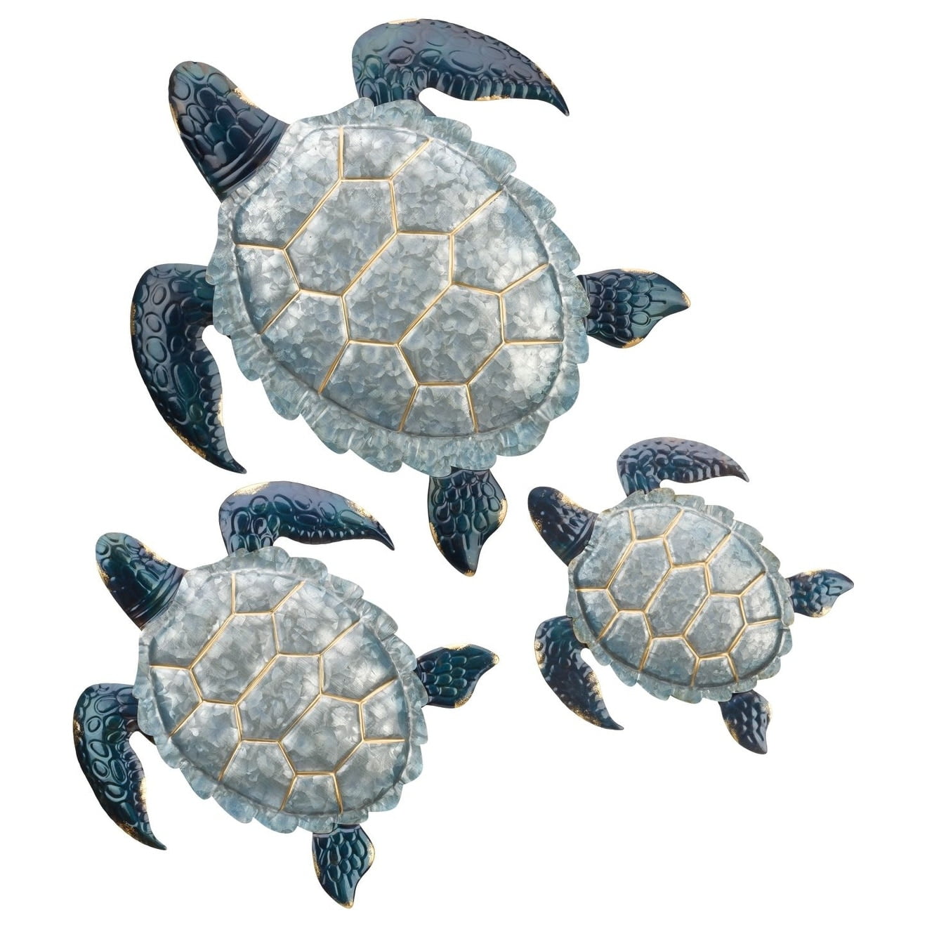 Galvanized Sea Turtle Wall Decor Set/3 - Walmart.com