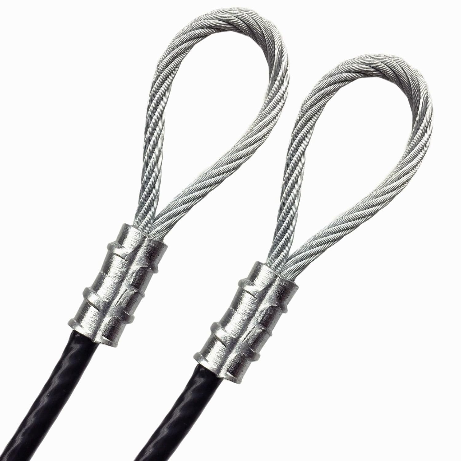 Galvanized Steel 1/4” Vinyl Coated Wire Rope 7x19 Strand 3/16” , Two ...