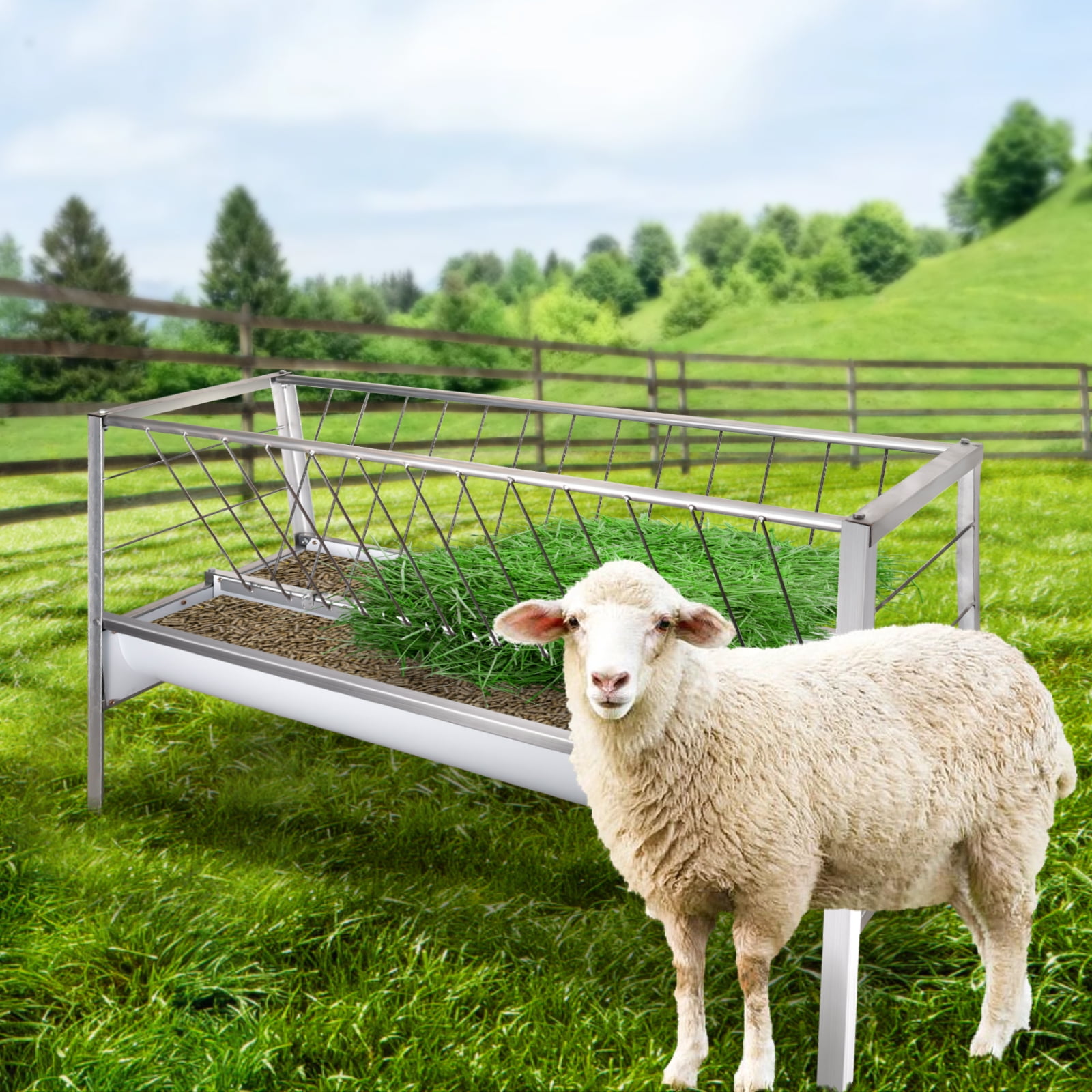 Galvanized Steel Animal Feeding Sink, 77 Gal High-Capacity Trough ...