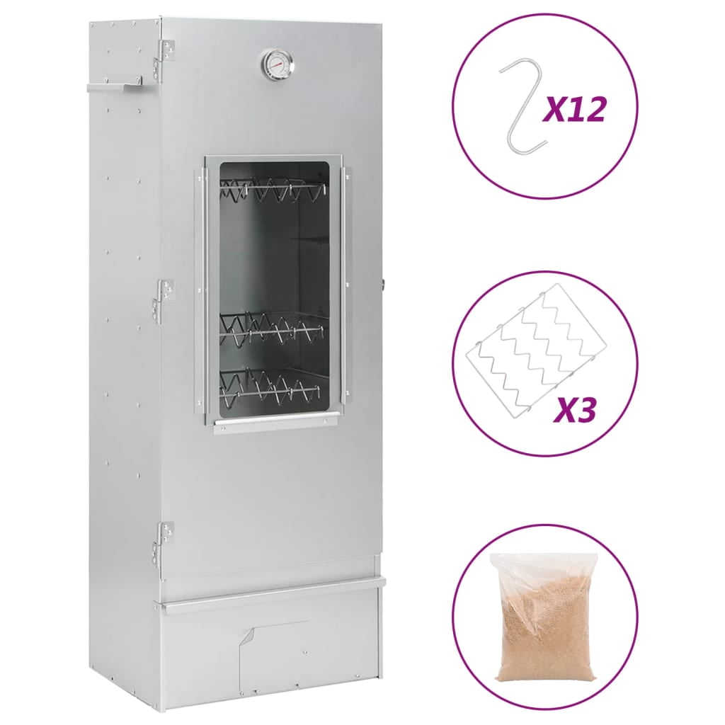 Galvanized Steel BBQ Oven Smoker with Wood Chips - Large 17.5x11.4x43.3 ...