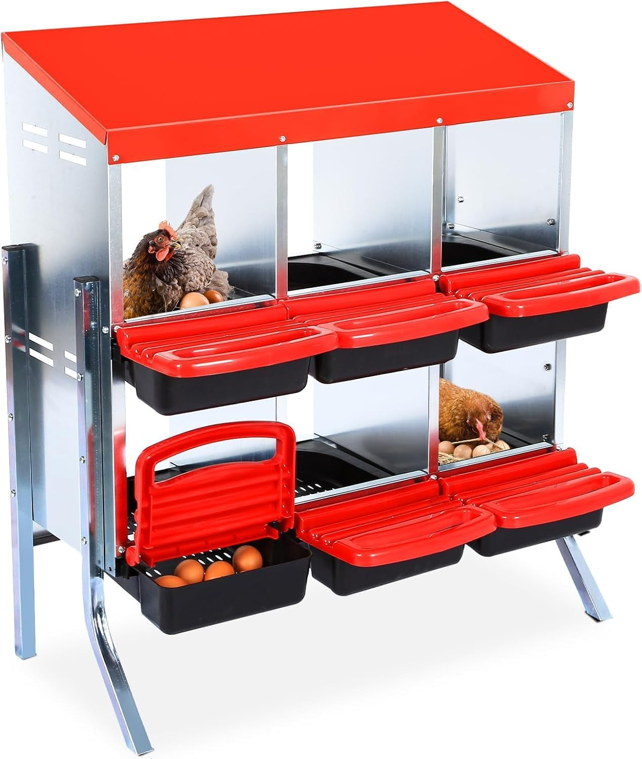 Galvanized Steel Chicken Nesting Box w/Roll-Away Eggs, 6/8/10 ...