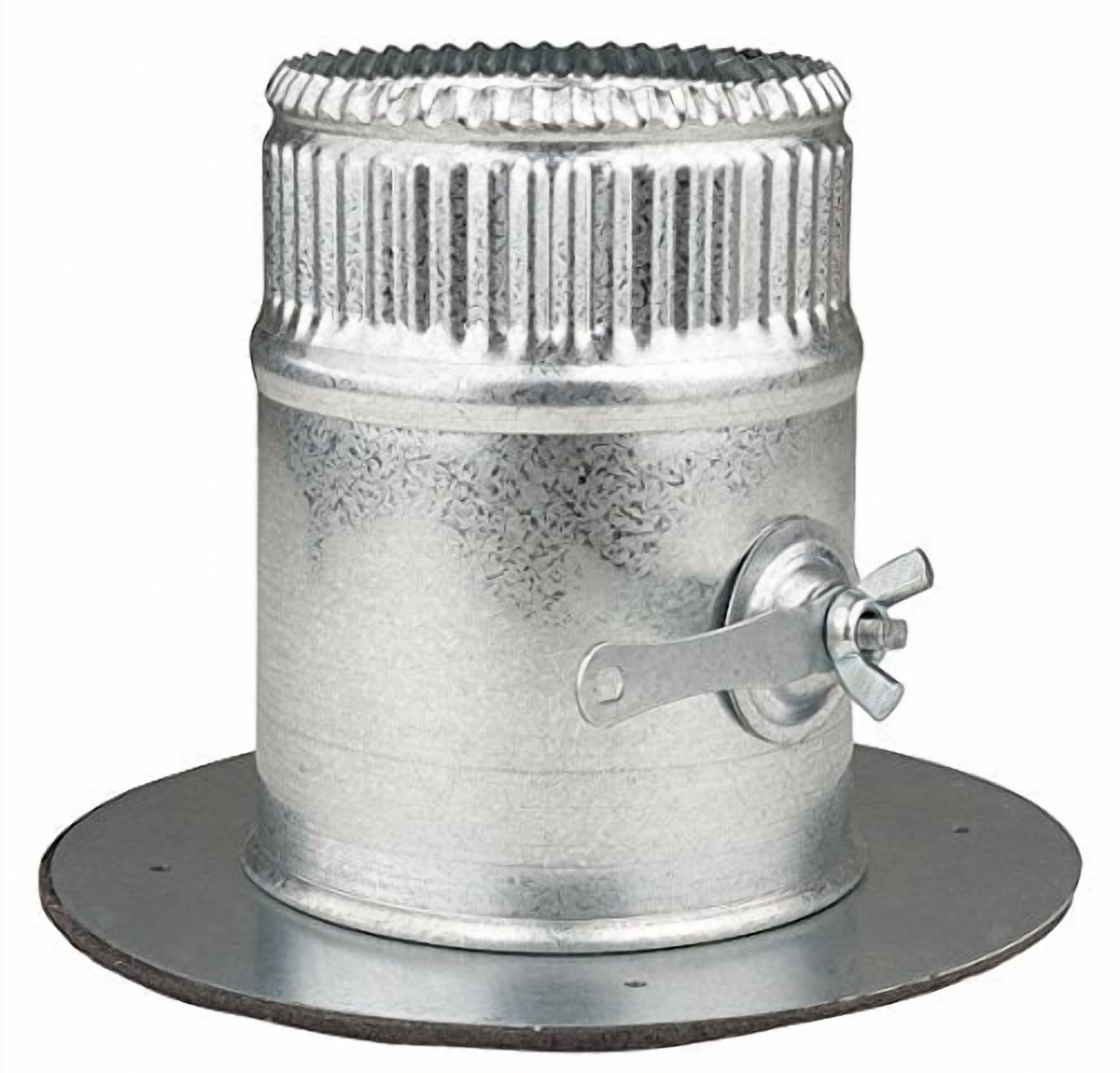 Galvanized Steel Collar W/Damper, 4" Duct Fitting Diameter, 5" Duct ...