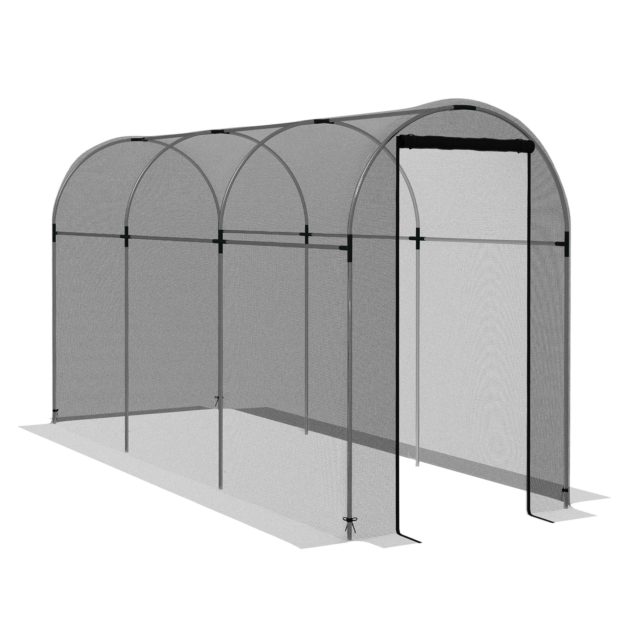 Galvanized Steel Crop Cage, 4'x12' Plant Protection Tent with Zipper ...