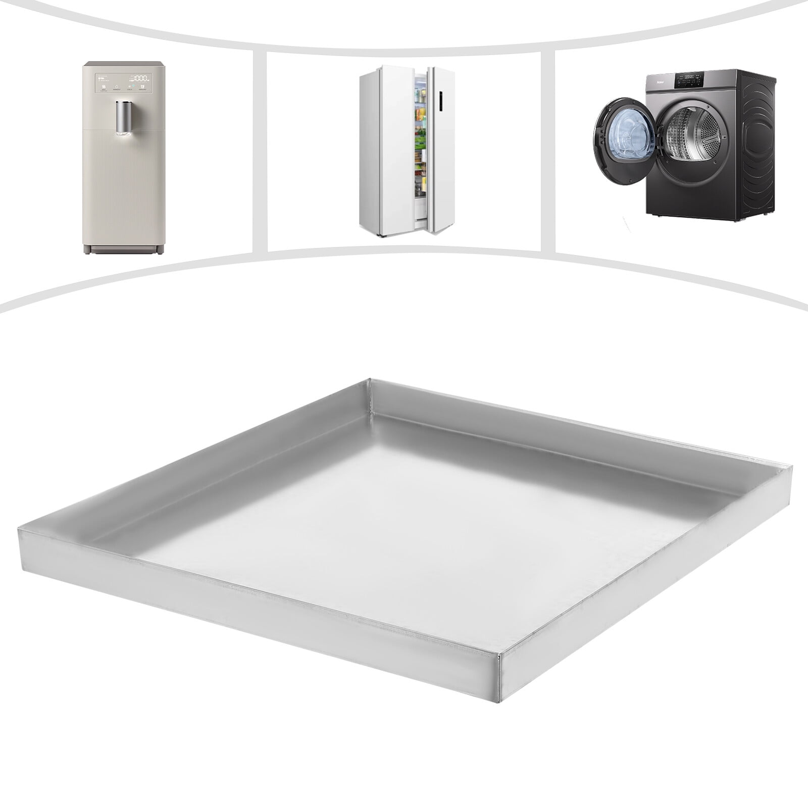 Galvanized Steel Drip Tray, Catch Heavy Duty Washer Machine Drain Pan ...