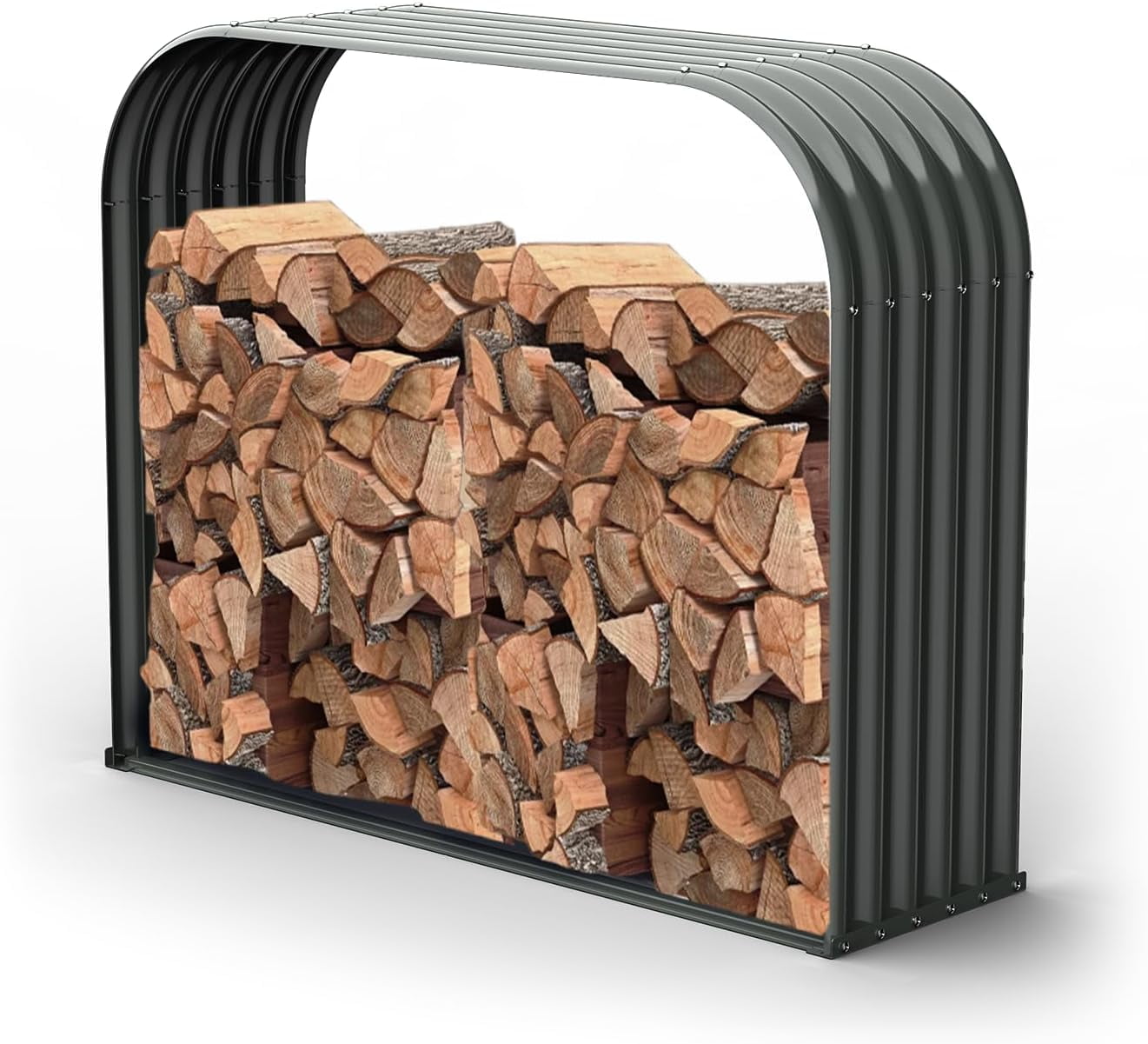Galvanized Steel Firewood Storage Shed Outdoor Corrugated Metal Log ...