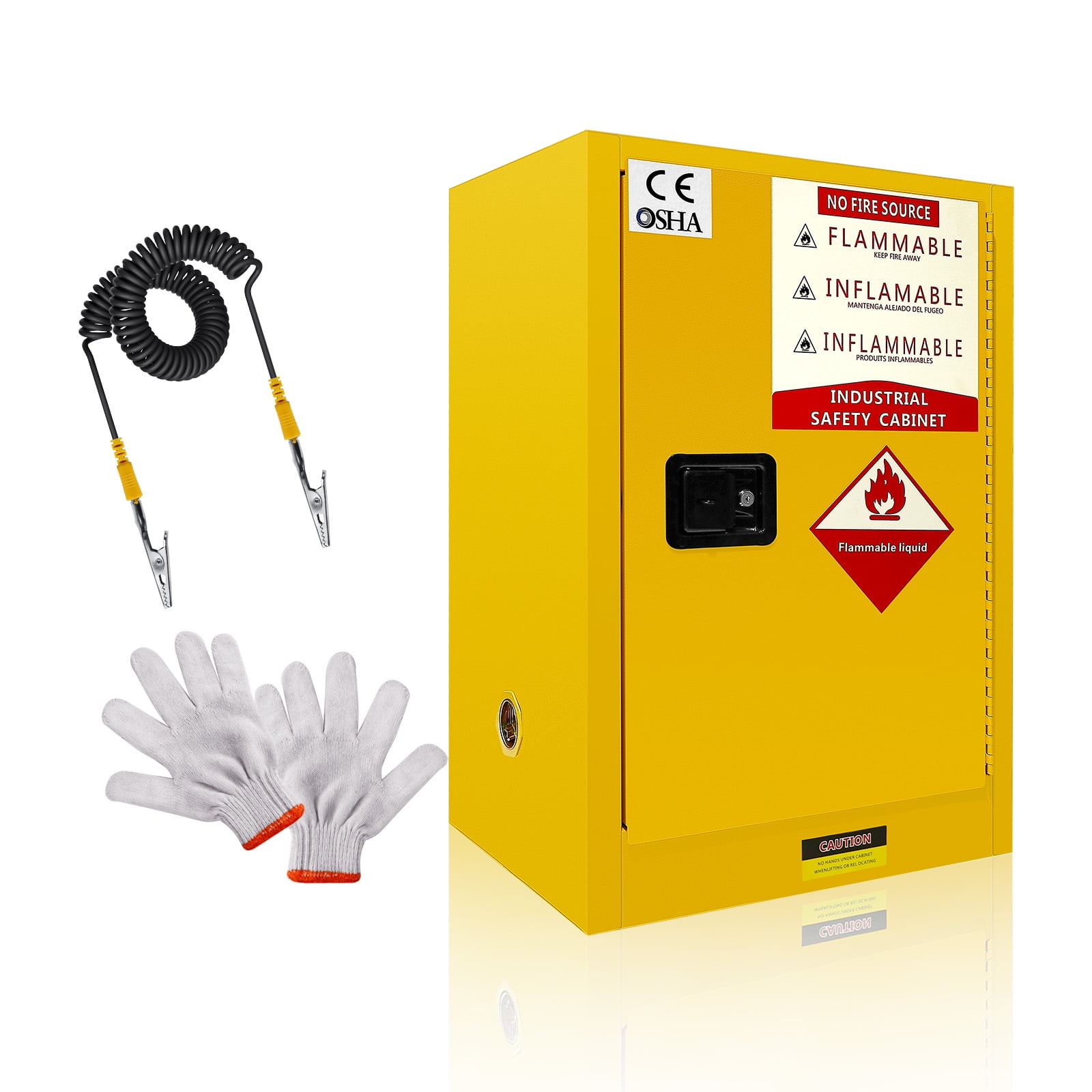 Galvanized Steel Flammable Locker, Dual Vents, Chemical Cabinet Yellow ...