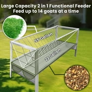 KOJEM 2-in-1 Grain & Hay Livestock Feeder,Large Capacity,with Deeper Feeding Pan,for Goats ...