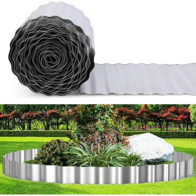 Galvanized Steel Landscape Edging - 10" x 20' Sturdy Bendable Metal ...