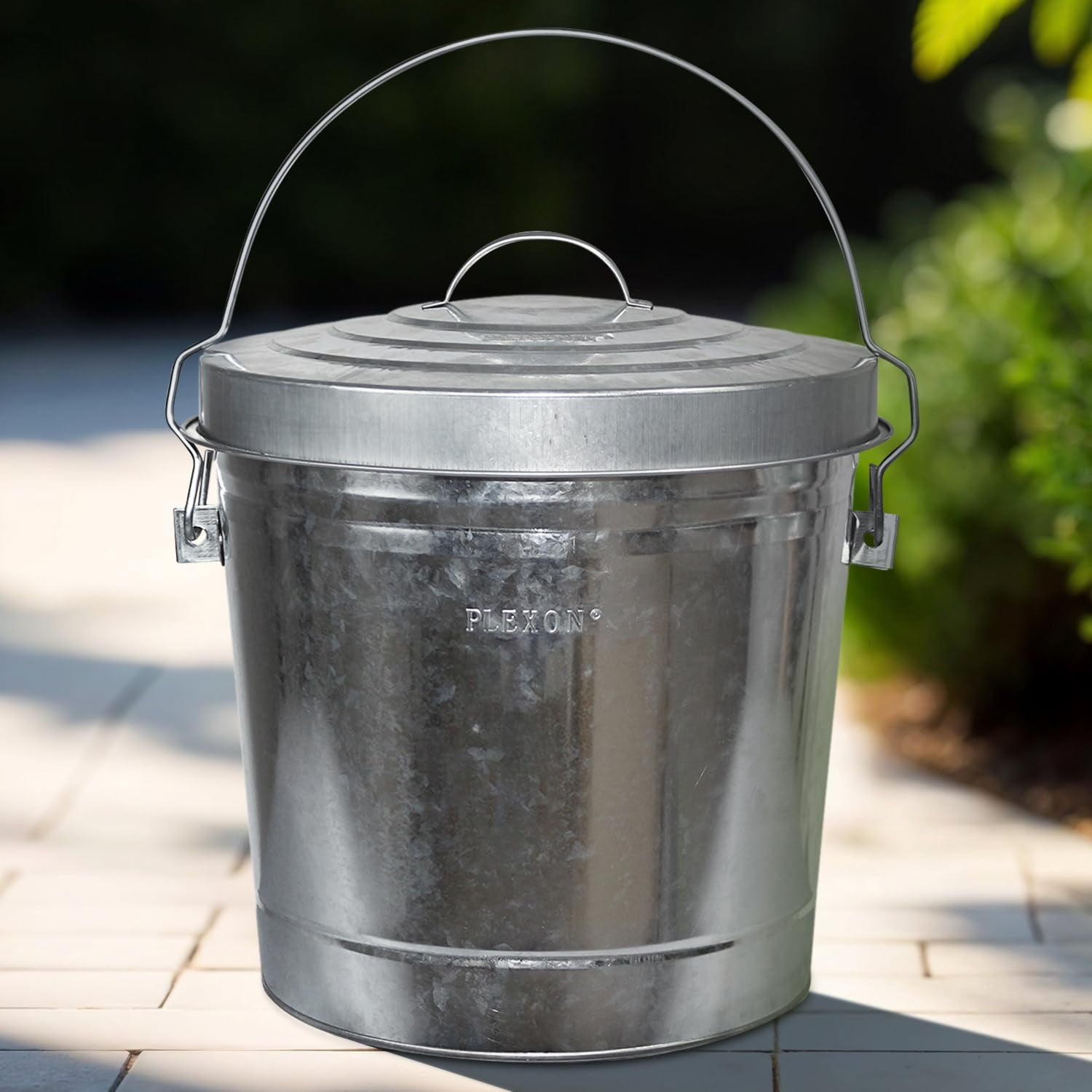 Galvanized Steel Locking Lid Trash Can, - Walmart.com