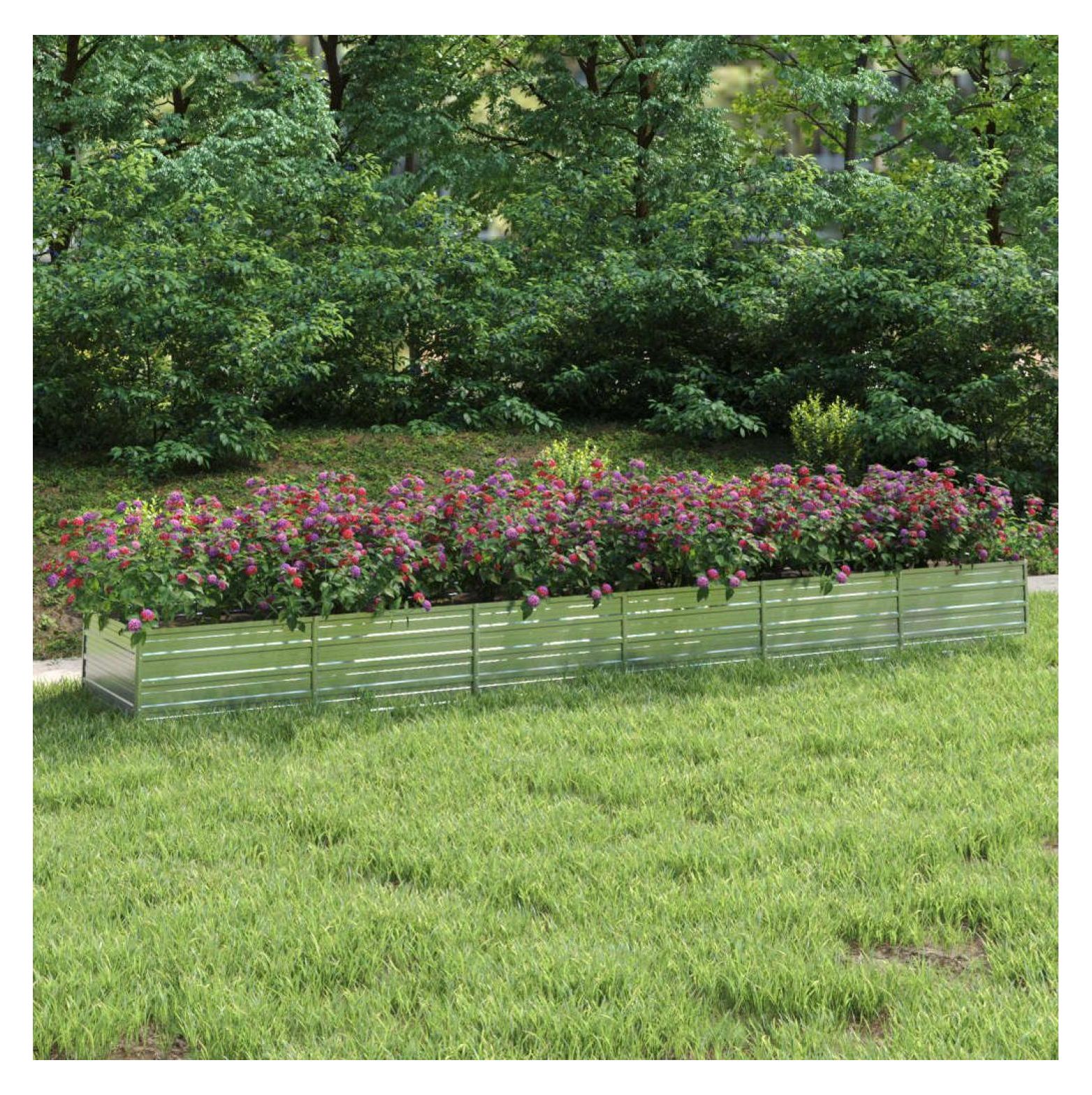 Galvanized Steel Raised Garden Bed 189"x31.5"x17.7" Silver - Outdoor ...
