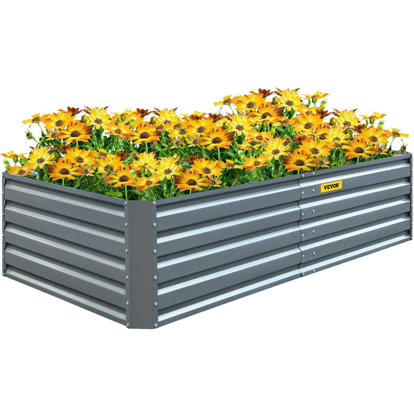 Galvanized Steel Raised Garden Bed 80x40x19 Inch Metal Planter Box Kit ...