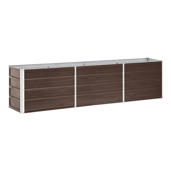 Galvanized Steel Raised Garden Bed 94.5x15.7x17.7" Brown - Outdoor ...