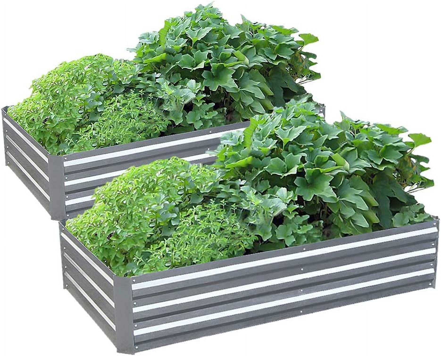 Galvanized Steel Raised Garden Bed Kit Extra Height Elevated Planter ...