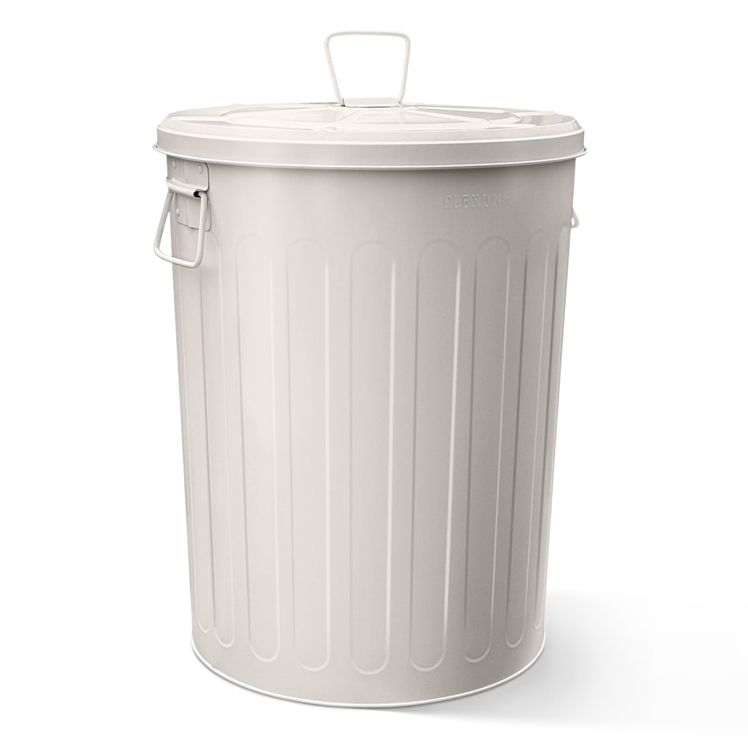Galvanized Steel Round Trash Can with Lid Powder Coated Metal - 20 ...