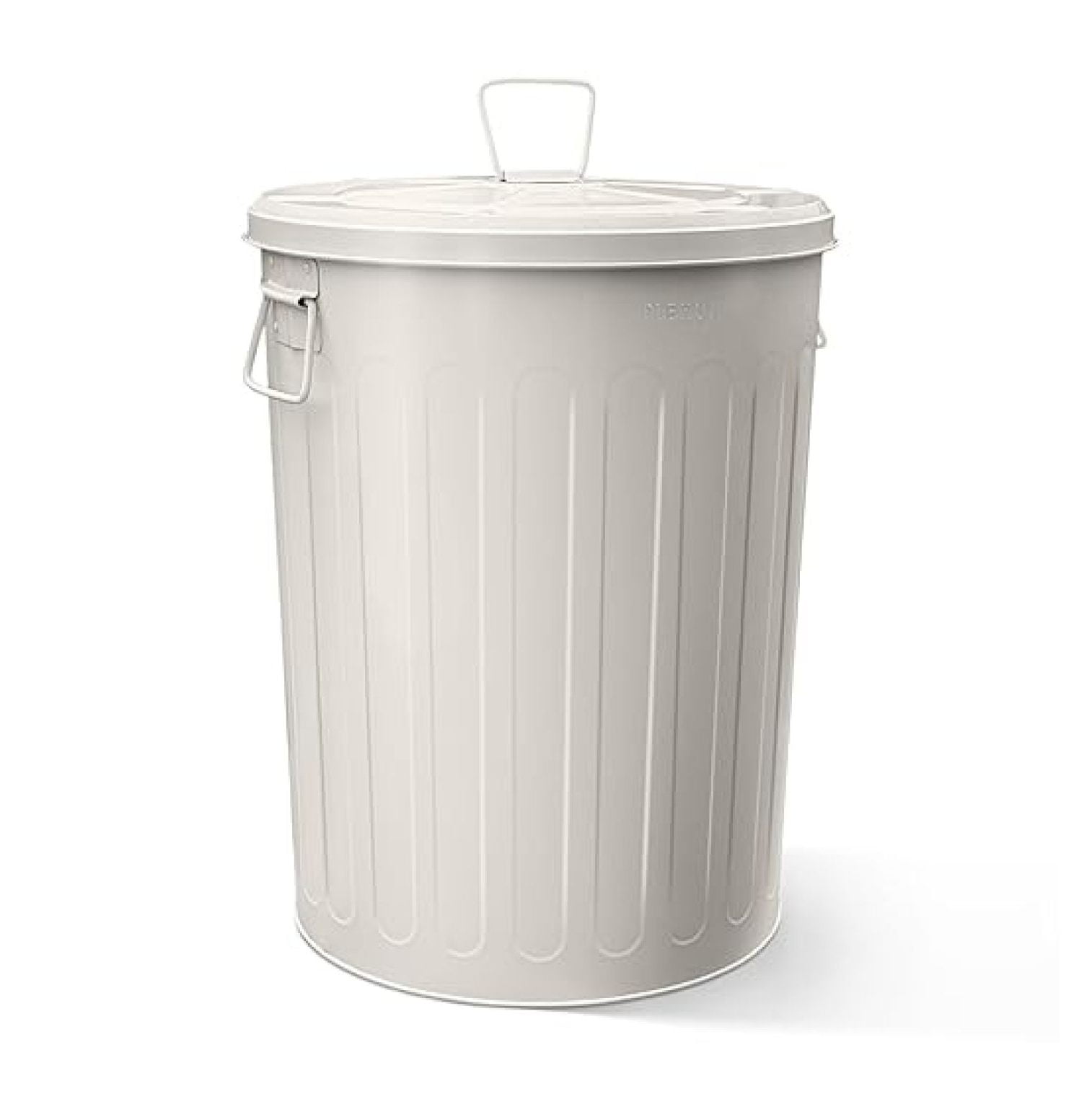 Galvanized Steel Round Trash Can with Lid Powder Coated Metal - 20 ...