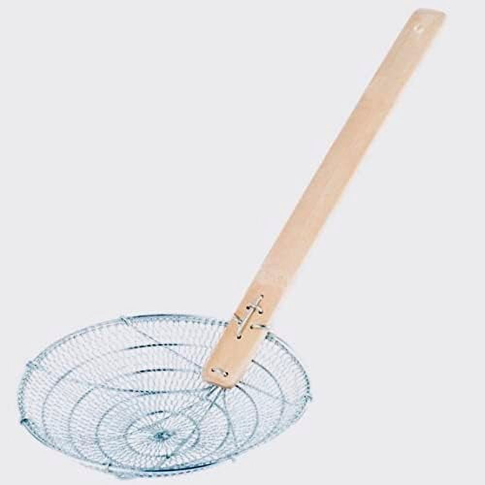 Galvanized Steel Spider Strainer Fine Mesh Skimmer With Natural Bamboo ...