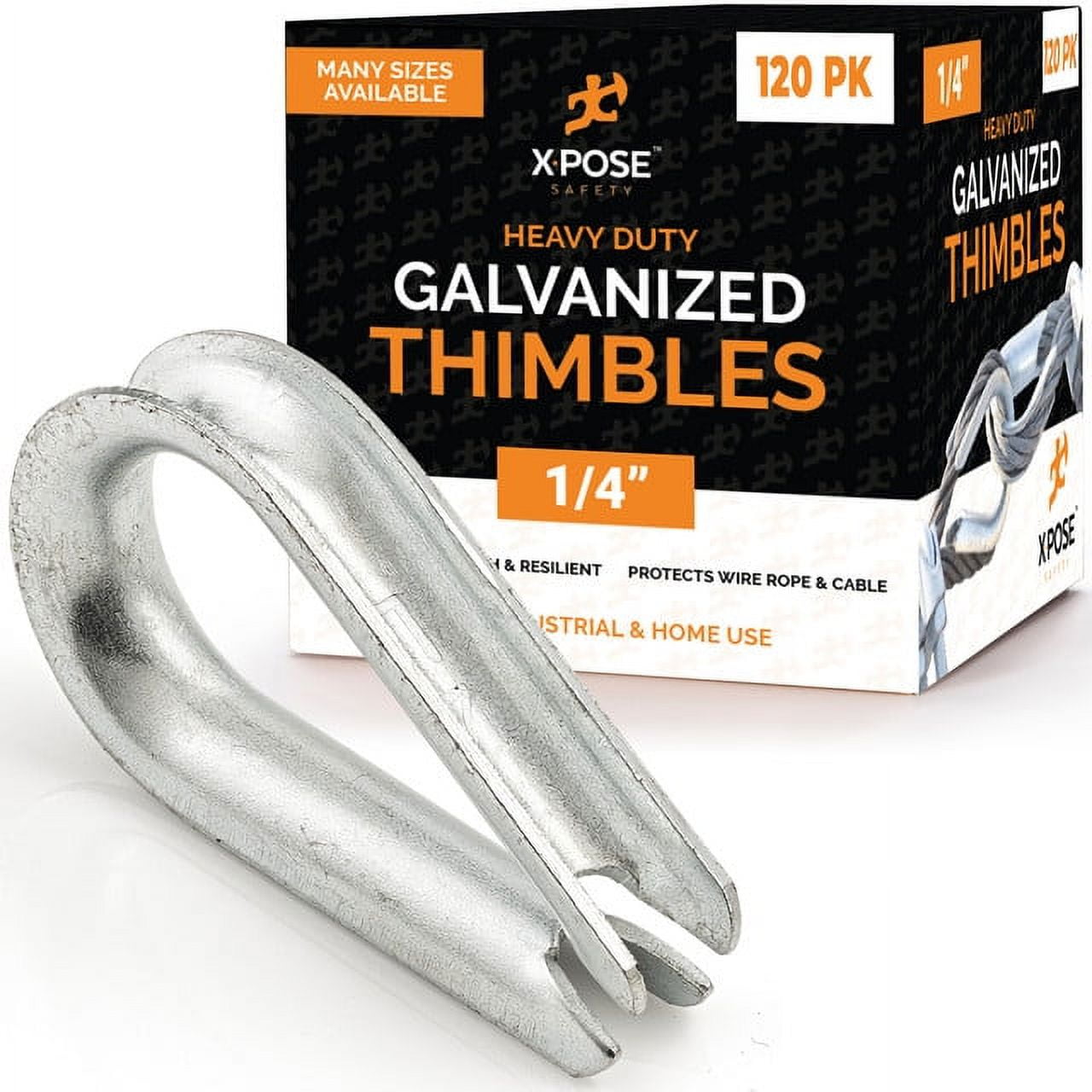 Galvanized Steel Thimbles for Wire Rope - 1/4 Inch - Marine Rigging ...