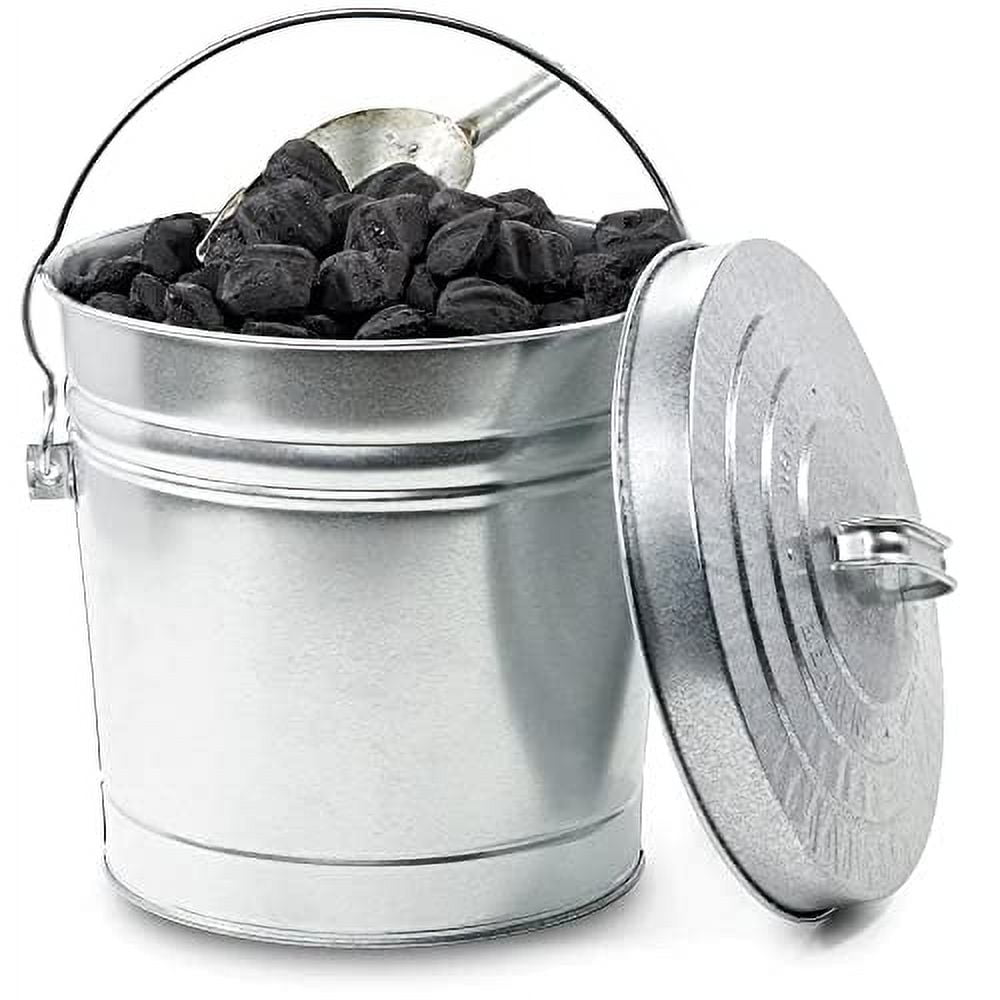 Galvanized Steel Trash Can, 10-Gallon, Multicolor - Metal Trash can ...