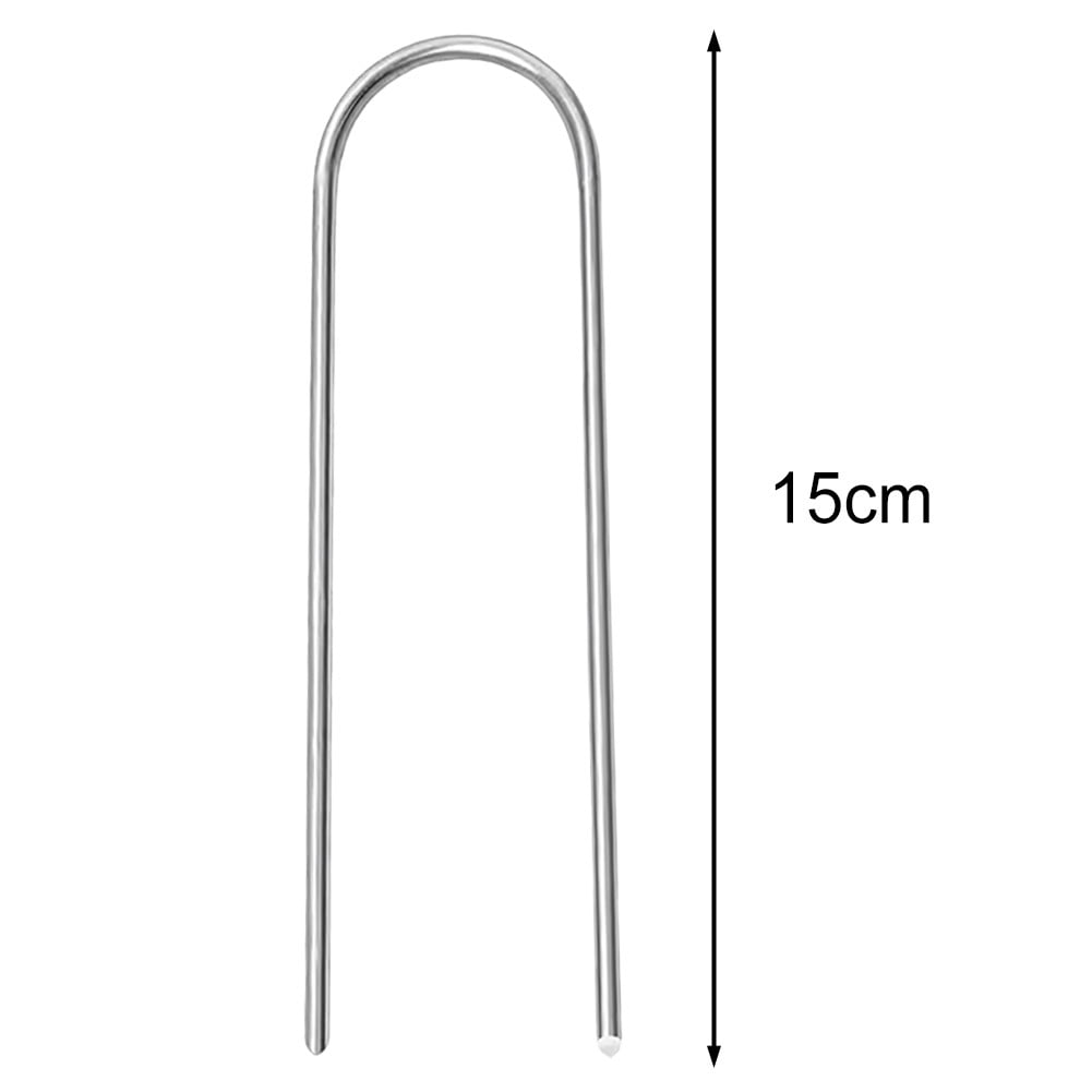 Galvanized U-Type Garden Staples 100 Pack Sod Pins Landscape Spikes For ...
