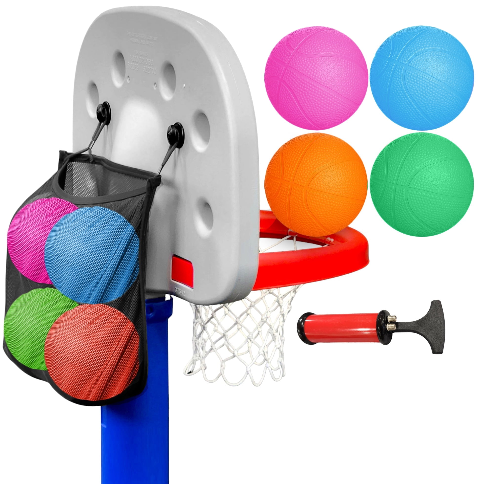 Galvanox Mini Rubber Basketballs with Pump (7" Inch) Includes Mesh ...