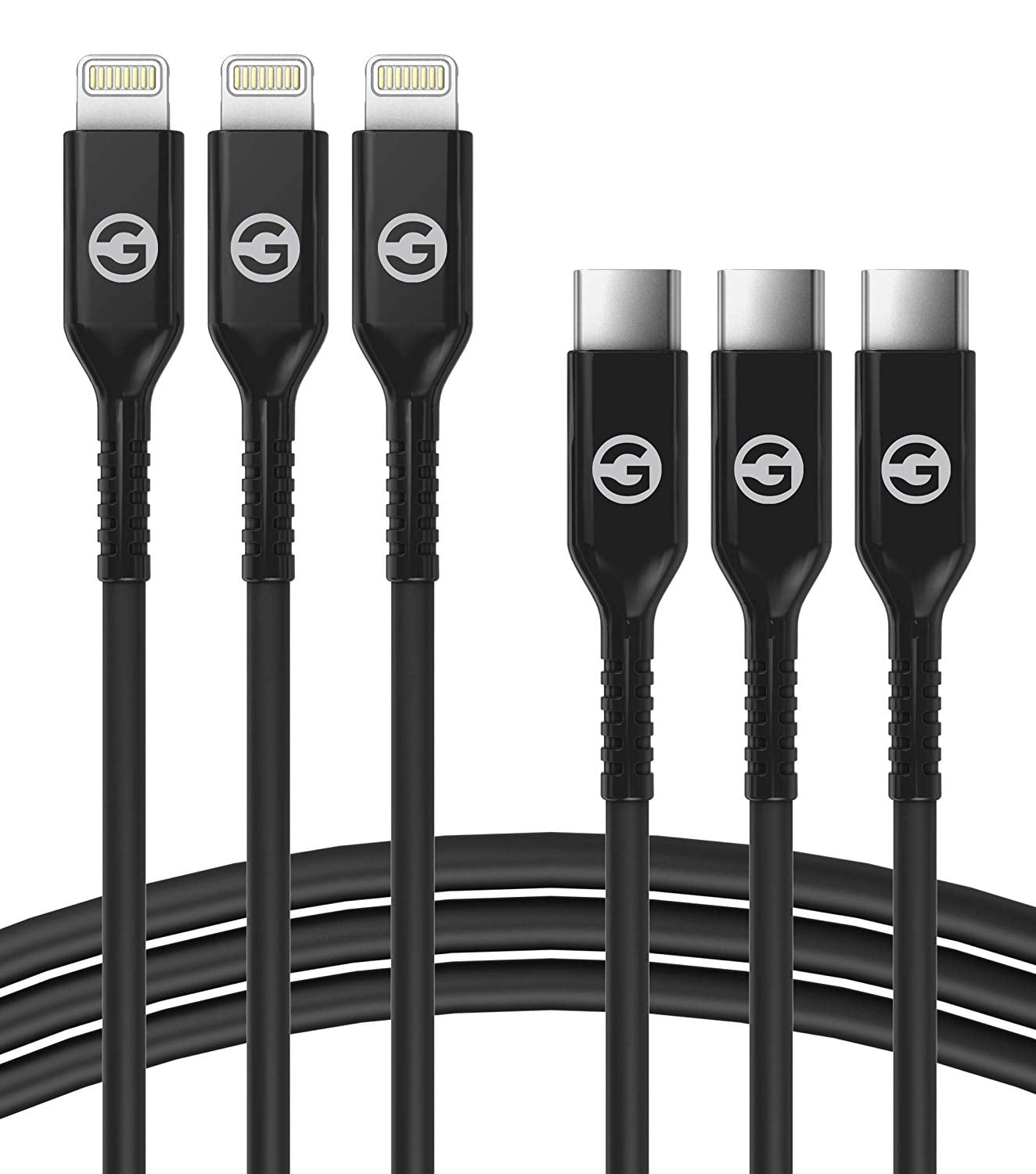 Galvanox USB-C to Lightning Cables (3 Pack) Apple MFi Certified ...