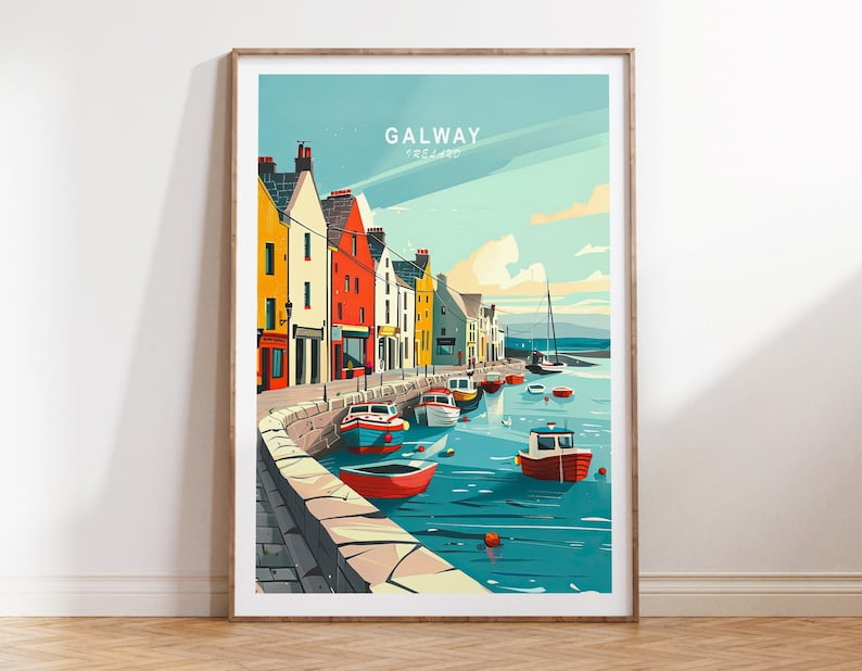 Galway Ireland Print – Wall Art, Galway Coast Poster, Birthday Gift ...