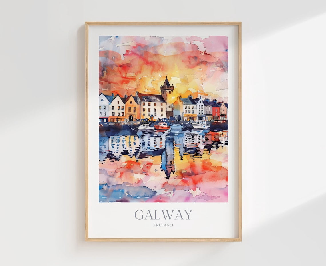 Galway Ireland Wall Art Dublin Home Decor Poster Poster, Unframed Size ...