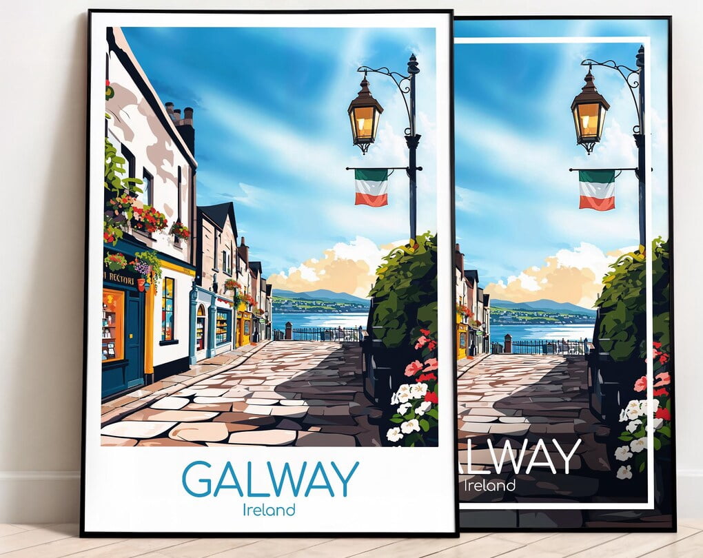 Galway Travel Poster Galway Poster Wall Art Ireland Vintage Poster ...