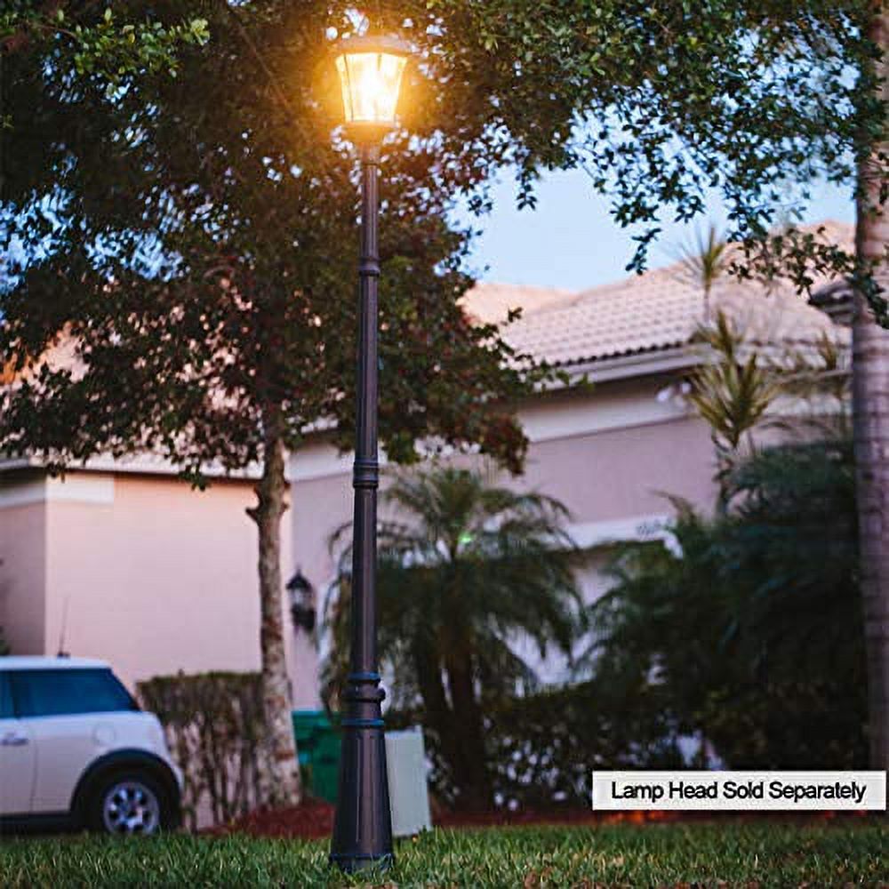 Gama Sonic Decorative Outdoor Lamp Post for Solar Lights, Black Cast ...