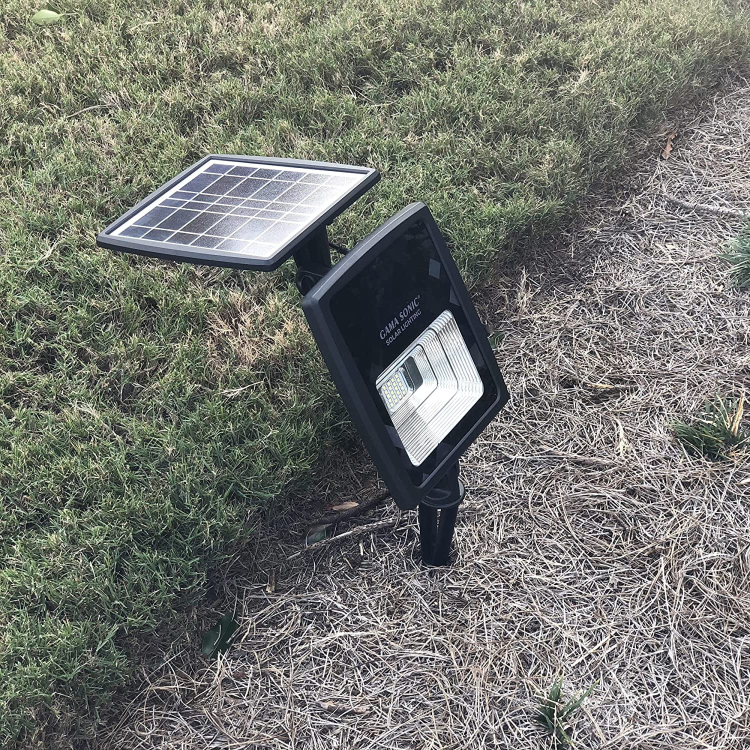 Gama Sonic Solar Flood Light, Outdoor Black Cast Aluminum, Warm White ...