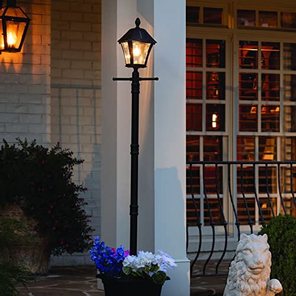 Gama Sonic Solar Outdoor Light Post, Decorative Lamp Planter with EZ ...