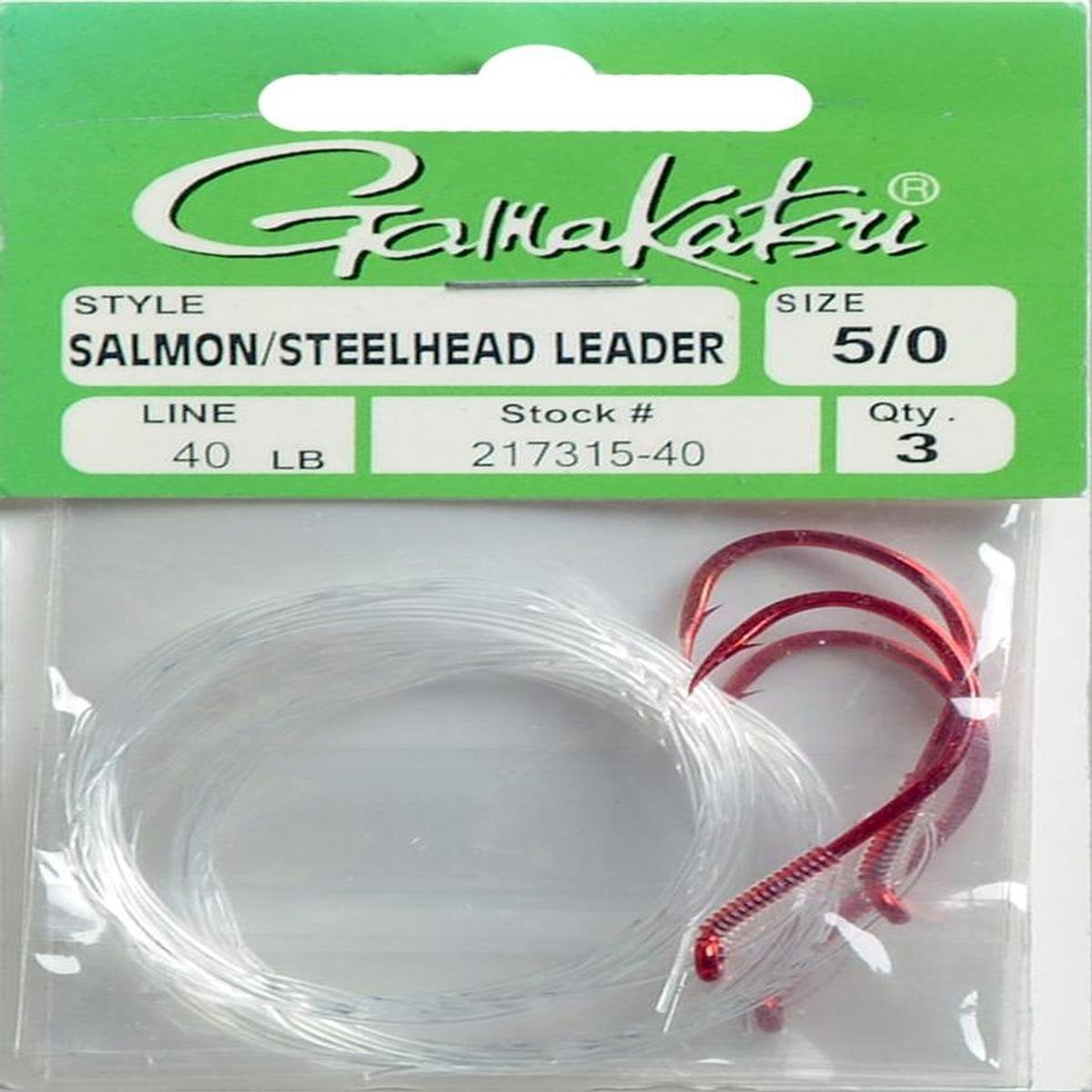 Gamakatsu 217315-40 Sal/Steel Head Leader Bait 40 Pack, Size 5/0, Red ...