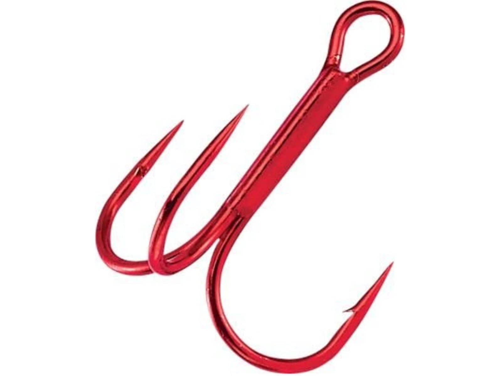 Gamakatsu Treble Hook, Barbed, Needle Point, Round Bend, Red, Size 12 ...