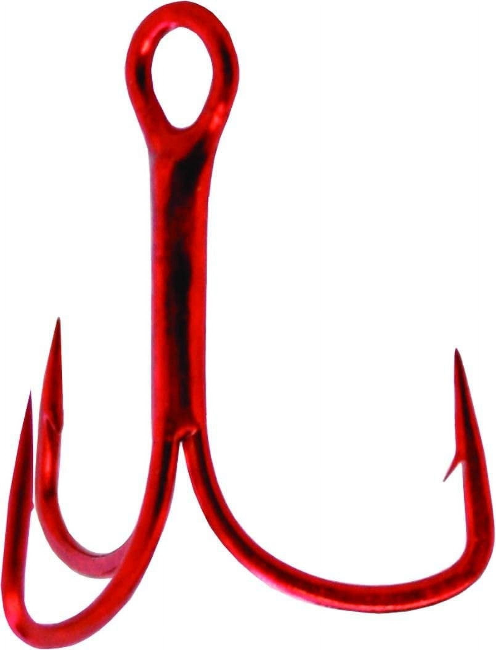 Gamakatsu Treble Hook, Needle Point, Extra Wide Gap, Red, Size 2, 8 per ...