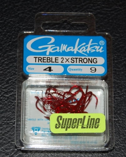 Gamakatsu Treble Hooks 2X Strong Red - Size 4 - Walmart.com