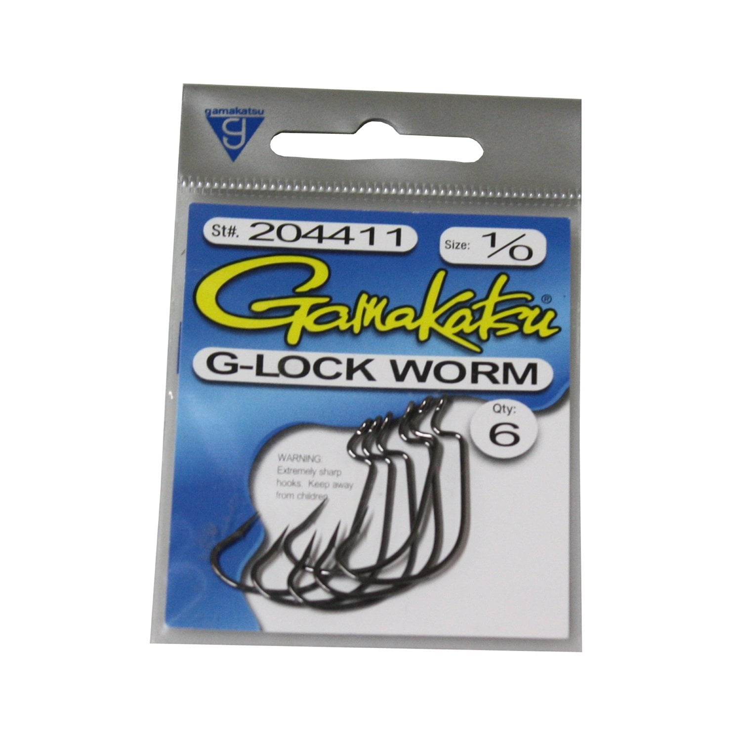 Gamakatsu Worm G-Lock Black Size 1 6pk - Walmart.com