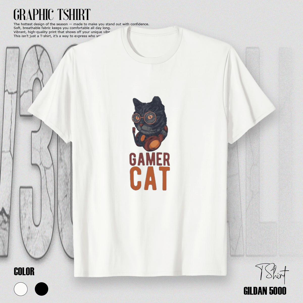 Gambitcat Classic Gamer Cat Feline Gambler Fun Retro Unisex T-Shirt, up ...