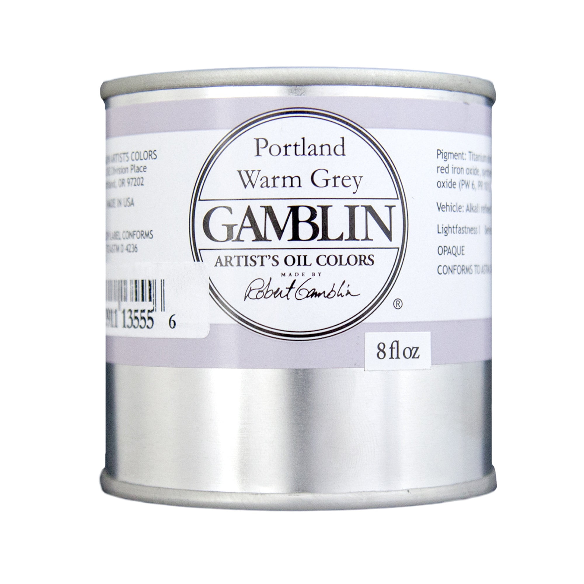 Gamblin Artist Grade Oil Color, 8 oz., Portland Warm Grey - Walmart.com